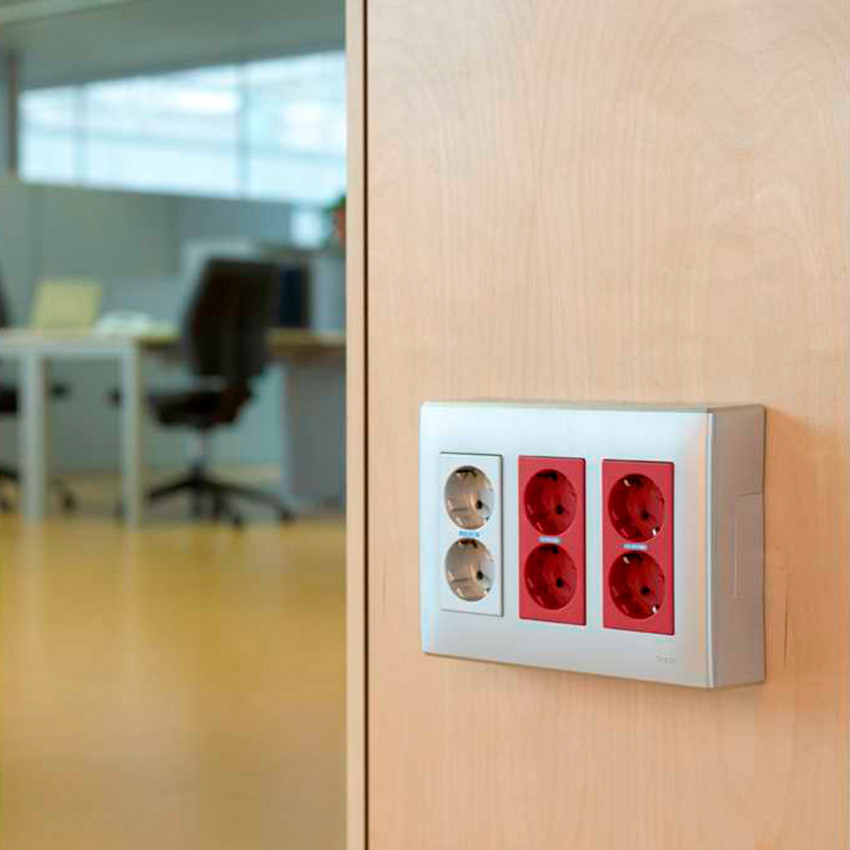 Base Caja de Pared de Superficie para 3 Elementos Dobles Blanco SIMON ...