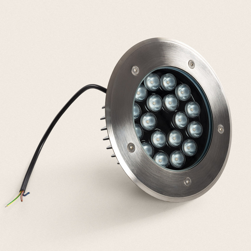 Foco Exterior LED 18W Solid Empotrable Suelo Inox - efectoLED
